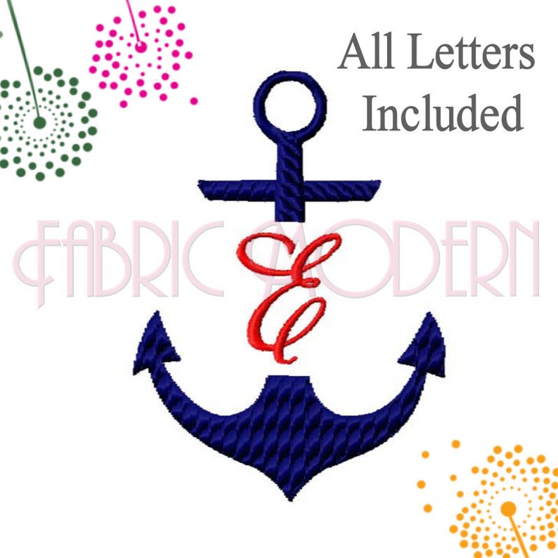 SPLIT ANCHOR MONOGRAM Embroidery Full Alphabet 4x4 Hoop All Letters Set ...