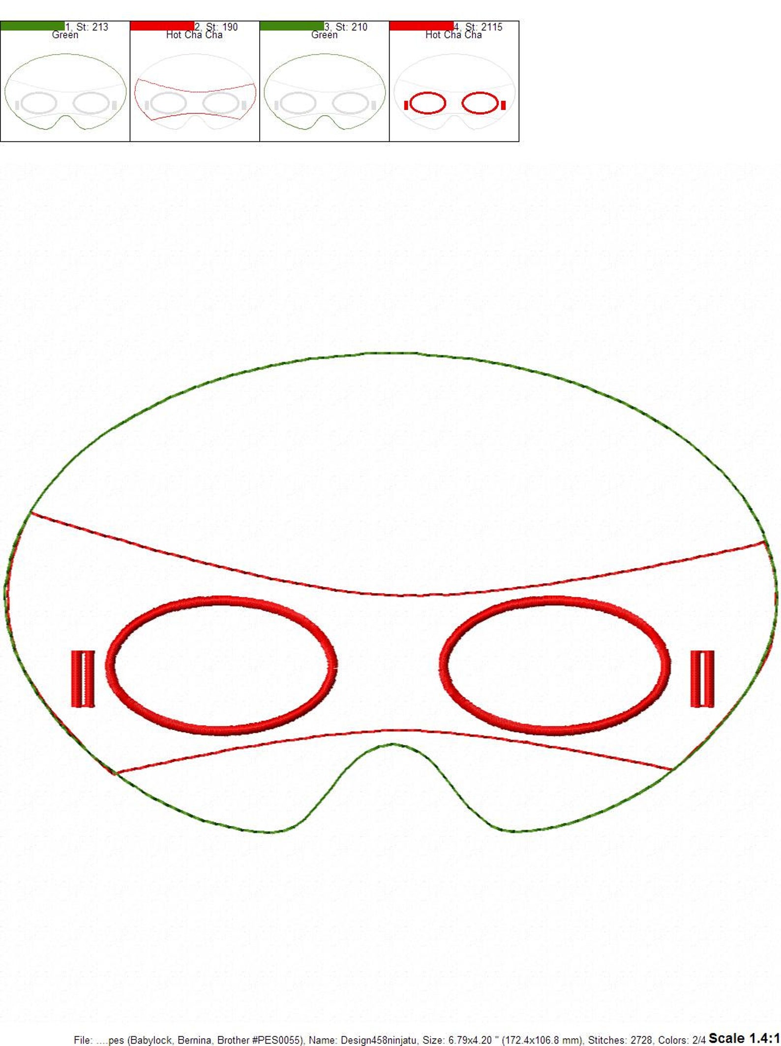 Halloween Mask NINJA MASK Machine Embroidery Design Superhero Turtle ...