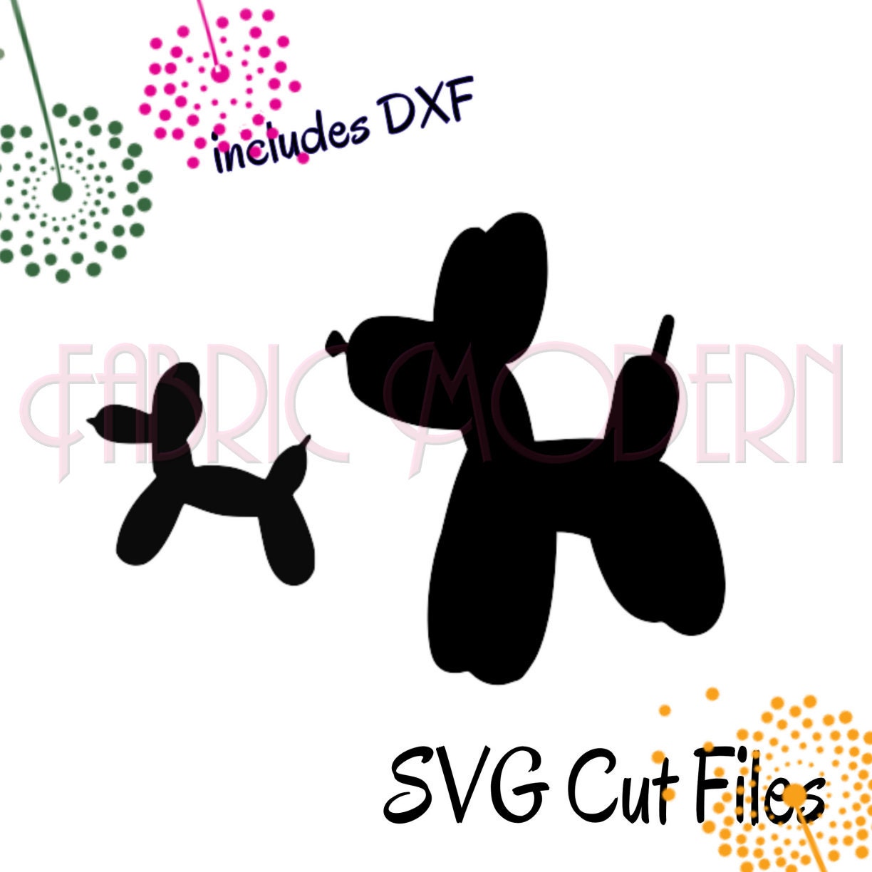 BALLOON DOG Balloon Animal Svg Silhouette Cutting File Dxf and - Etsy