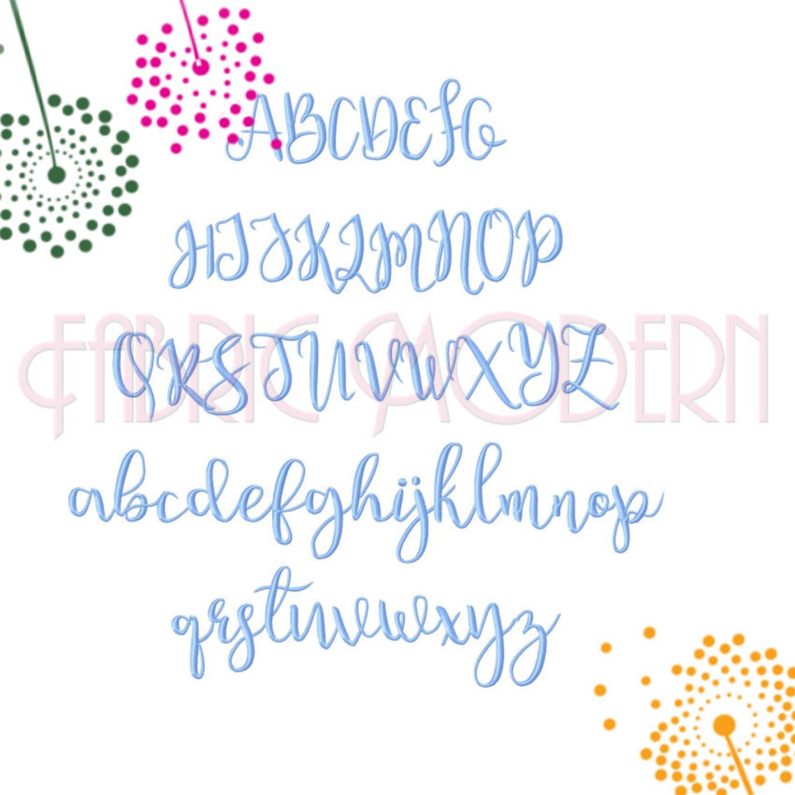 INFORMAL SCRIPT FONT Embroidery Design 2 Inch Upper and Lower Case ...