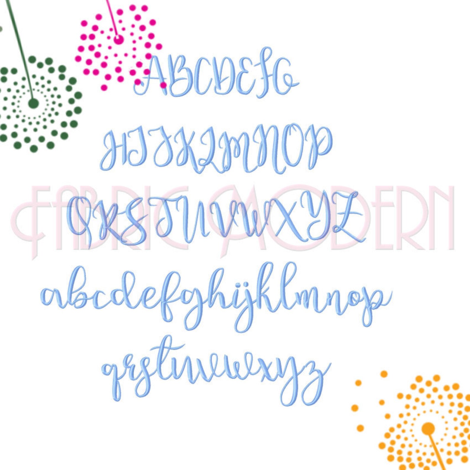 INFORMAL SCRIPT FONT Embroidery Design 2 Inch Upper and Lower - Etsy