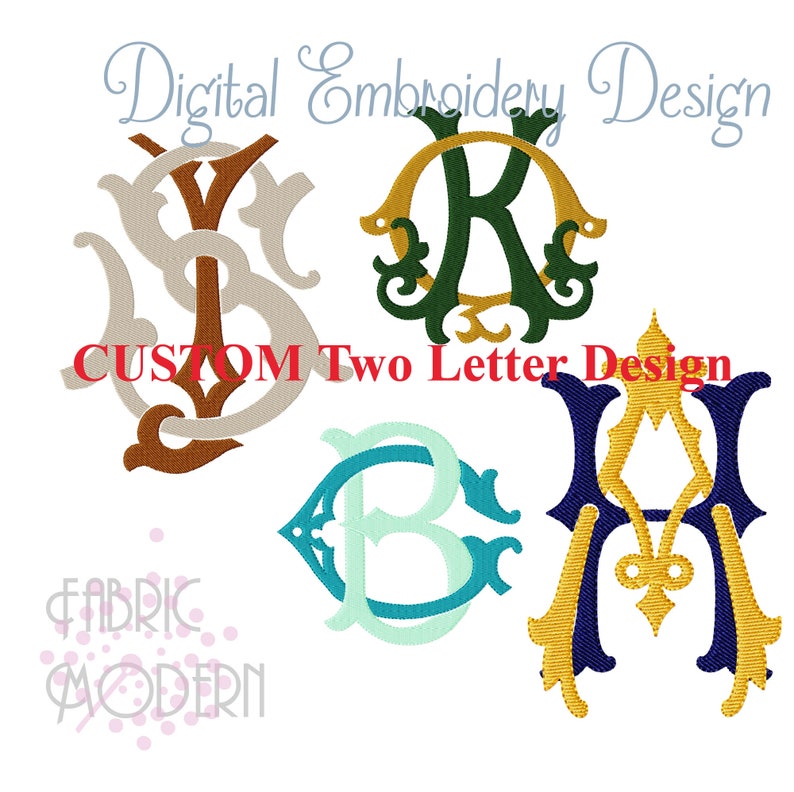Two Letter Interlinked Monogram Made to Order | Etsy