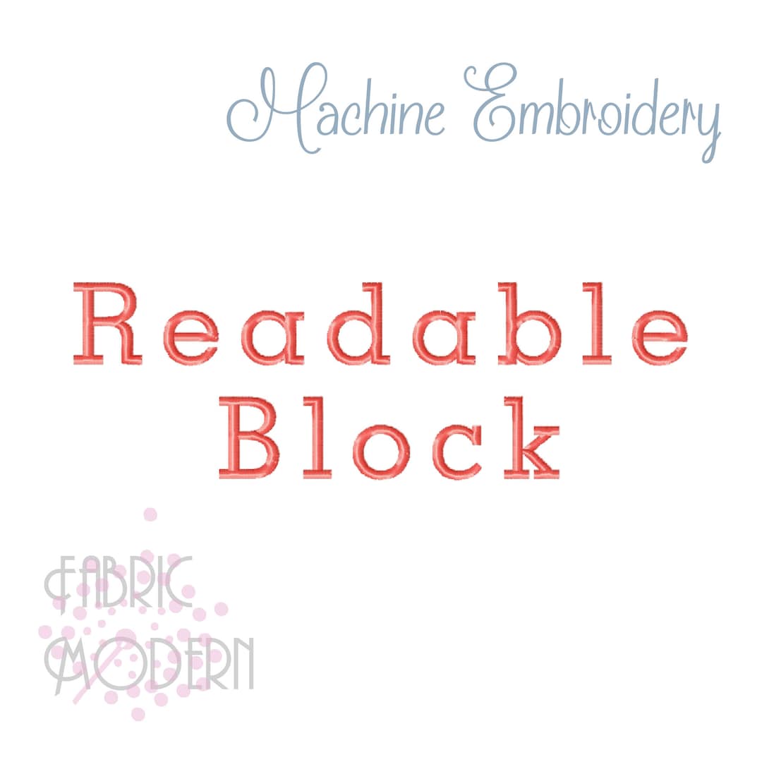 Readable Block Embroidery Font Alphabet 3 Sizes 1161 - Etsy