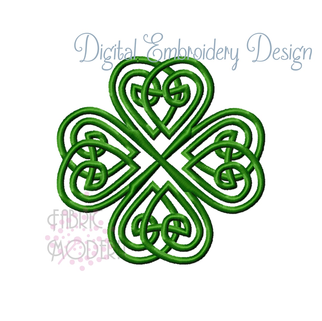 Shamrock Knot Machine Embroidery Design #1039 - Etsy