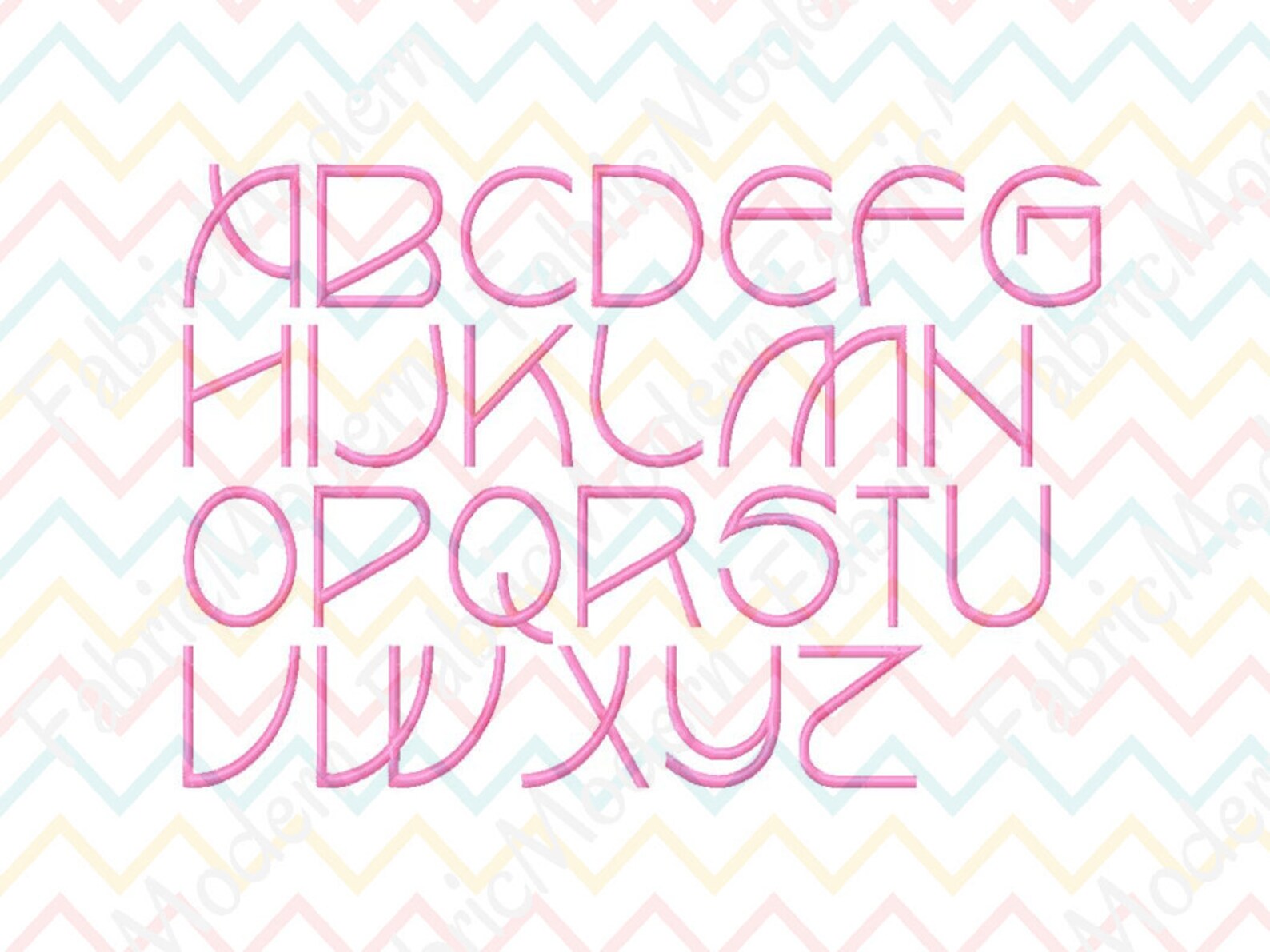 MODERN EMBROIDERY FONT Design Two Sizes 1.5 Inch and 2 Inch Alphabet ...
