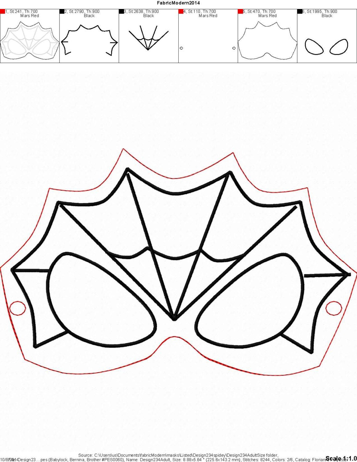 Halloween Mask Machine Embroidery Design Spider Mask in the Hoop Adult ...