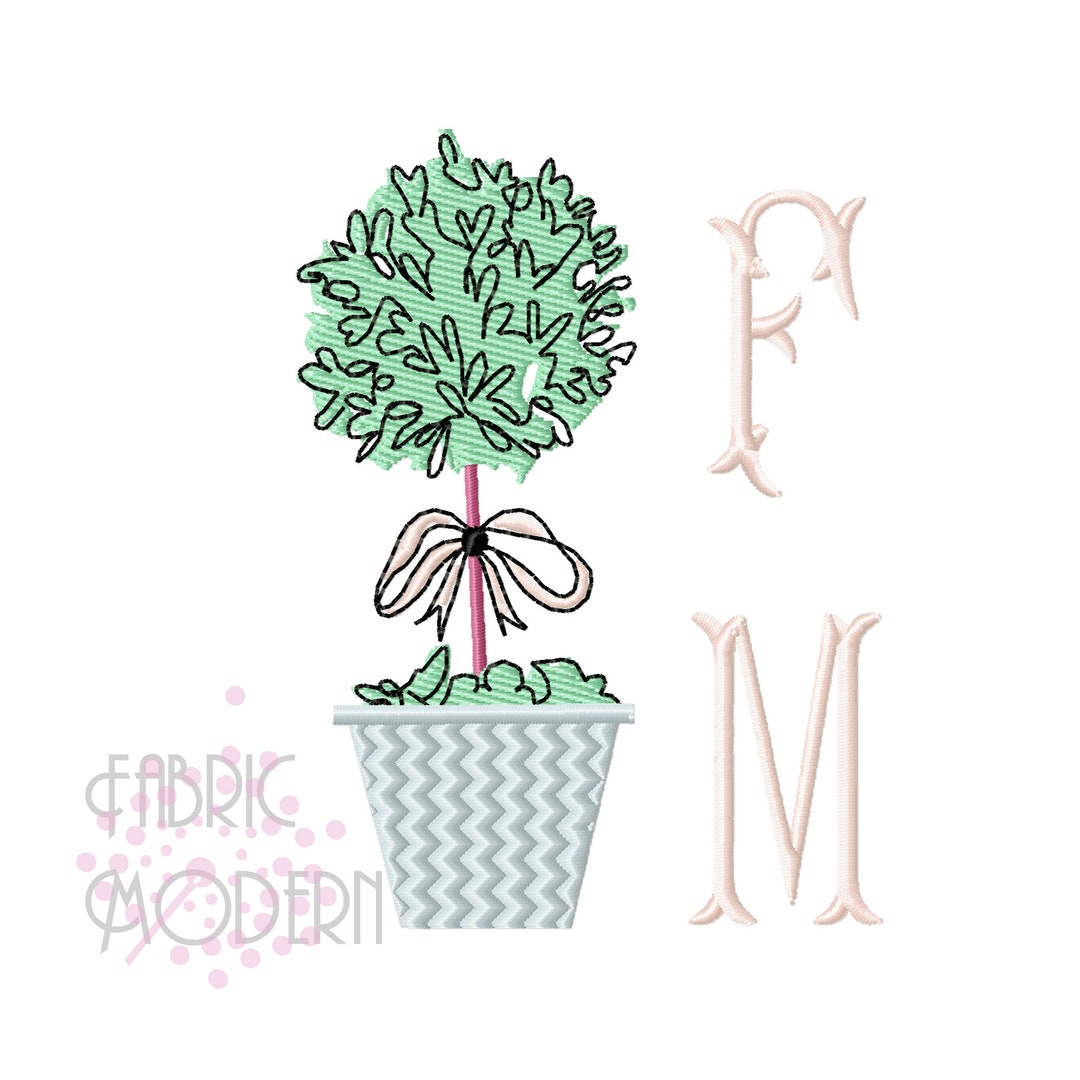 Topiary Tree in Pot Embroidery Design 1172 - Etsy