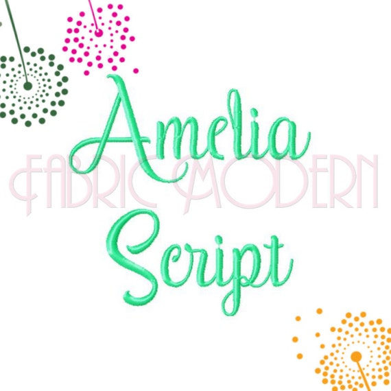 Amelia SCRIPT FONT Embroidery Design Embroidery Alphabet - Etsy