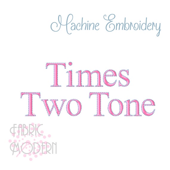 1 Inch TIMES Two Tone FONT Embroidery Design 1188 - Etsy