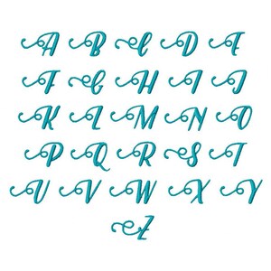 MONOGRAM Embroidery Font Design, Two Letter Fancy Alphabet, BX, Left ...