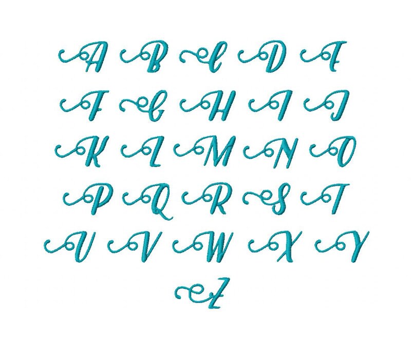 MONOGRAM Embroidery Font Design Two Letter Fancy Alphabet | Etsy