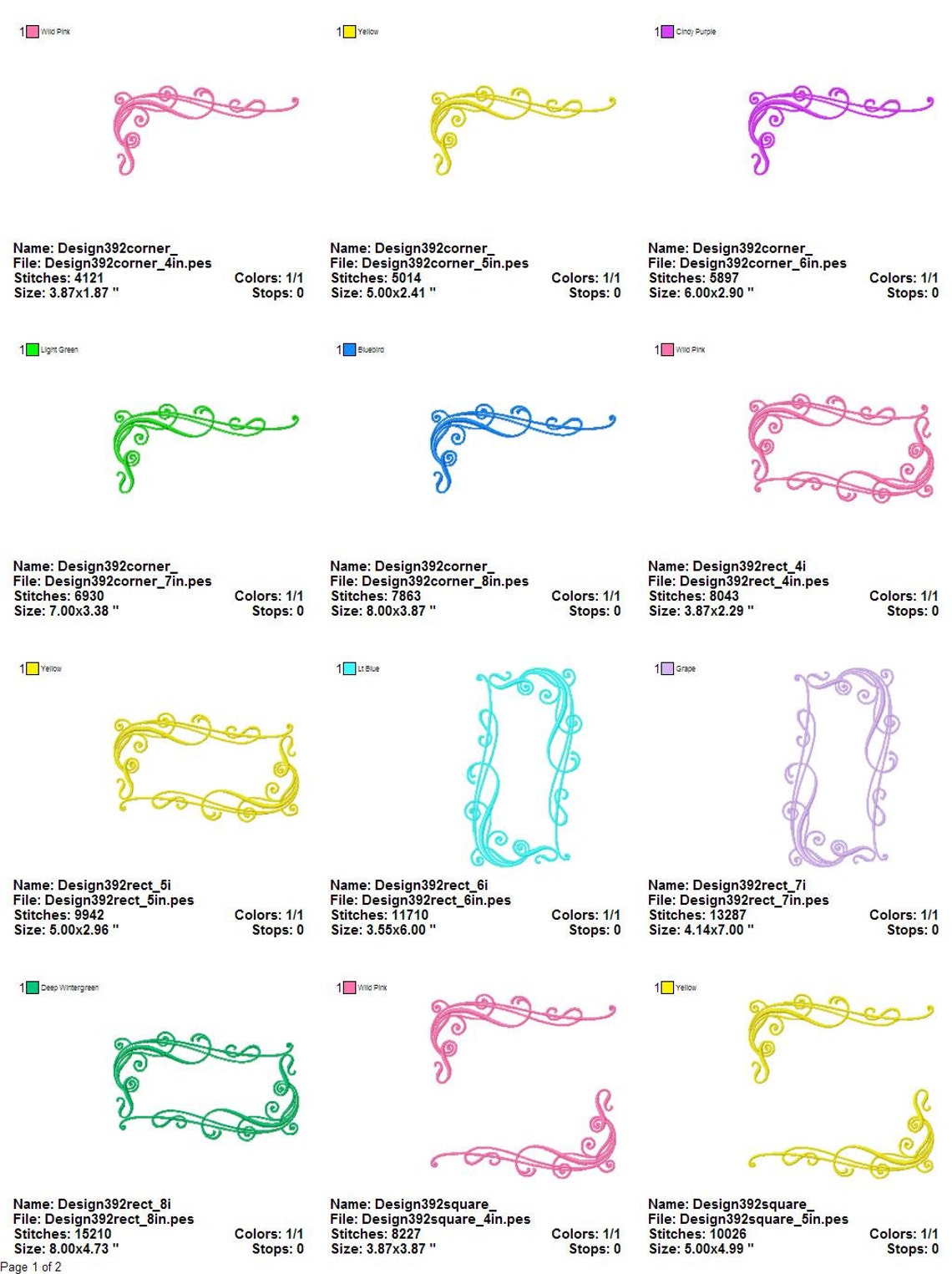 Monogram FRAME Machine Embroidery Design Rectangle Monogram | Etsy