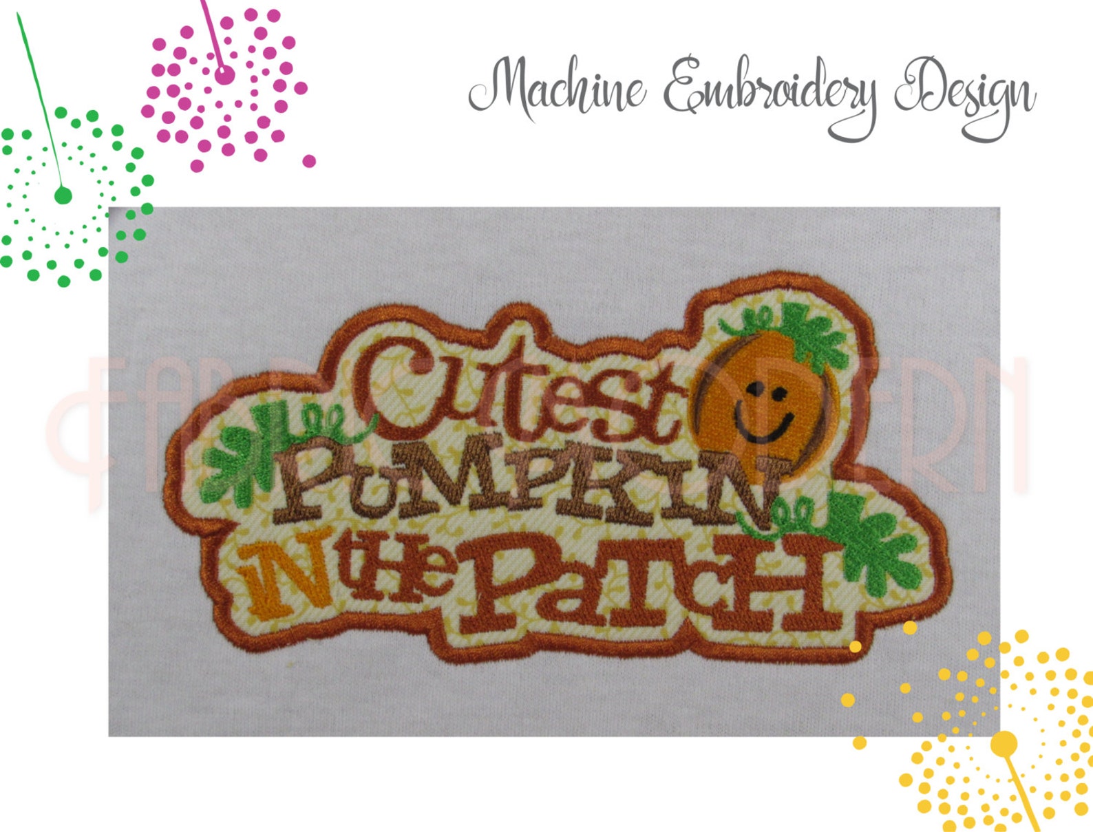 CUTEST PUMPKIN in the PATCH Embroidery Design Halloween - Etsy