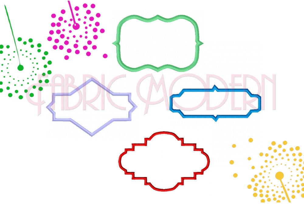 Name Border Monogram Frames Applique' Machine Embroidery Design ...