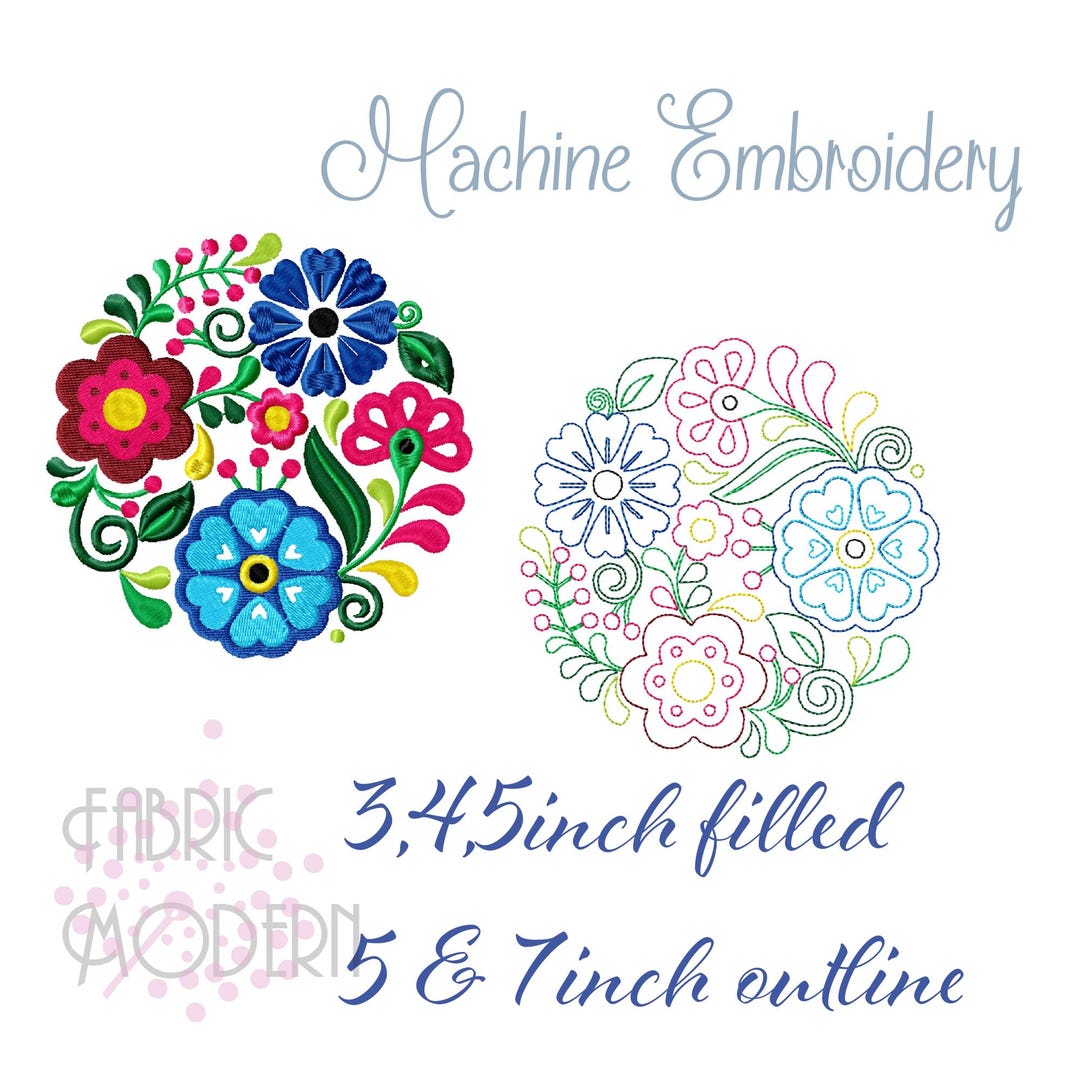 JACOBEAN Medallion Folk Art Machine Embroidery Design #1141 - Etsy