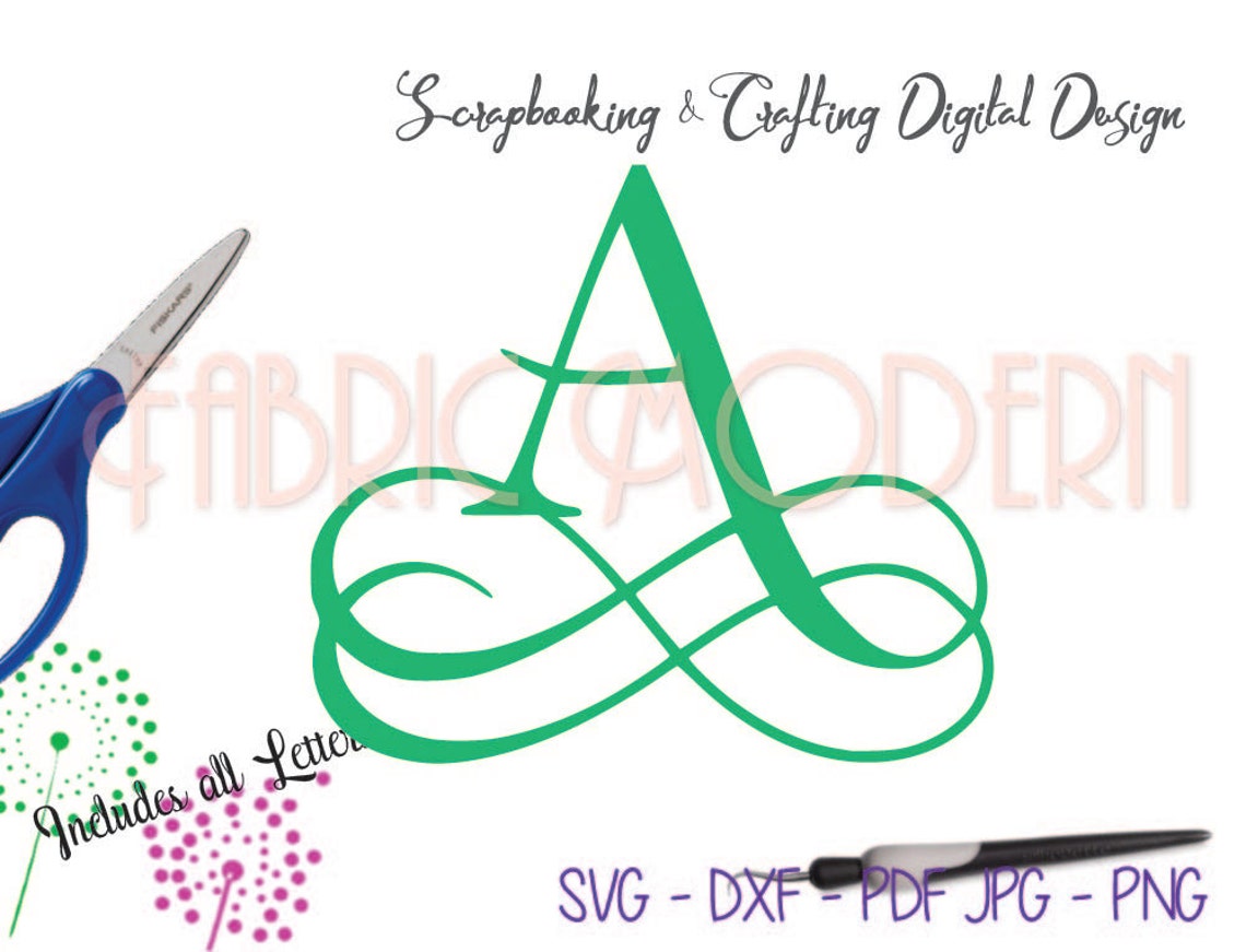 SVG MONOGRAM Silhouette Font Swash Font Fancy Font Cricut Svg | Etsy