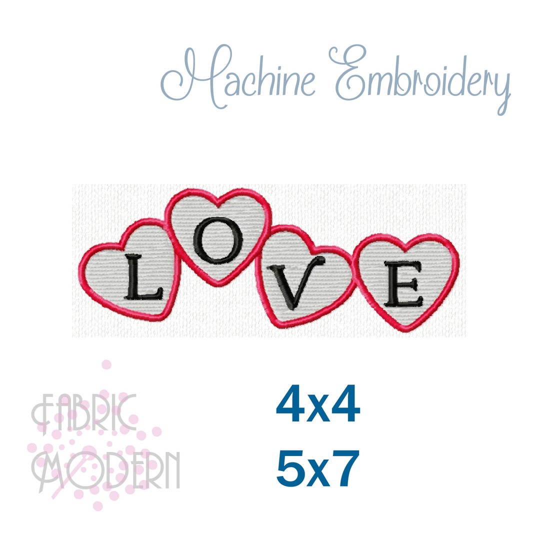 VALENTINE HEARTS Machine Embroidery Design #1158 - Etsy