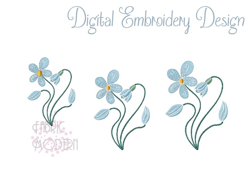 Flower Plant Embroidery Design Spring Floral Bouquet Flower | Etsy