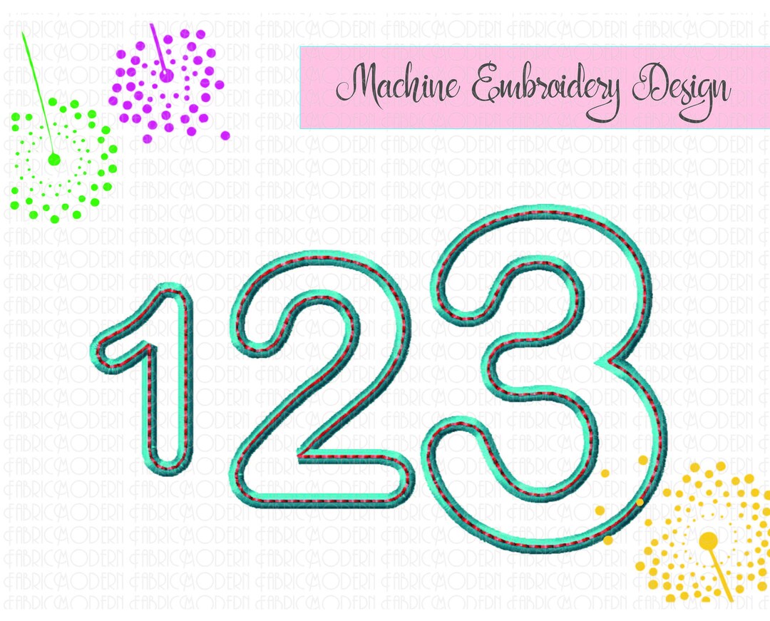Applique Numbers Rounded Numbers Numerals 0 Through 9 Embroidery Fonts ...