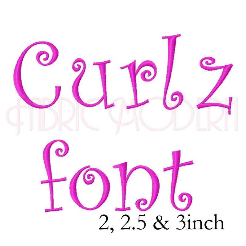CURLZ FONT BX Embroidery Font Design Embroidery Fonts Three - Etsy
