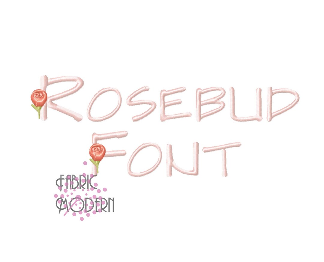 1" Rosebud MONOGRAM Flower Font Floral Monogram Font Embroidery Design ...