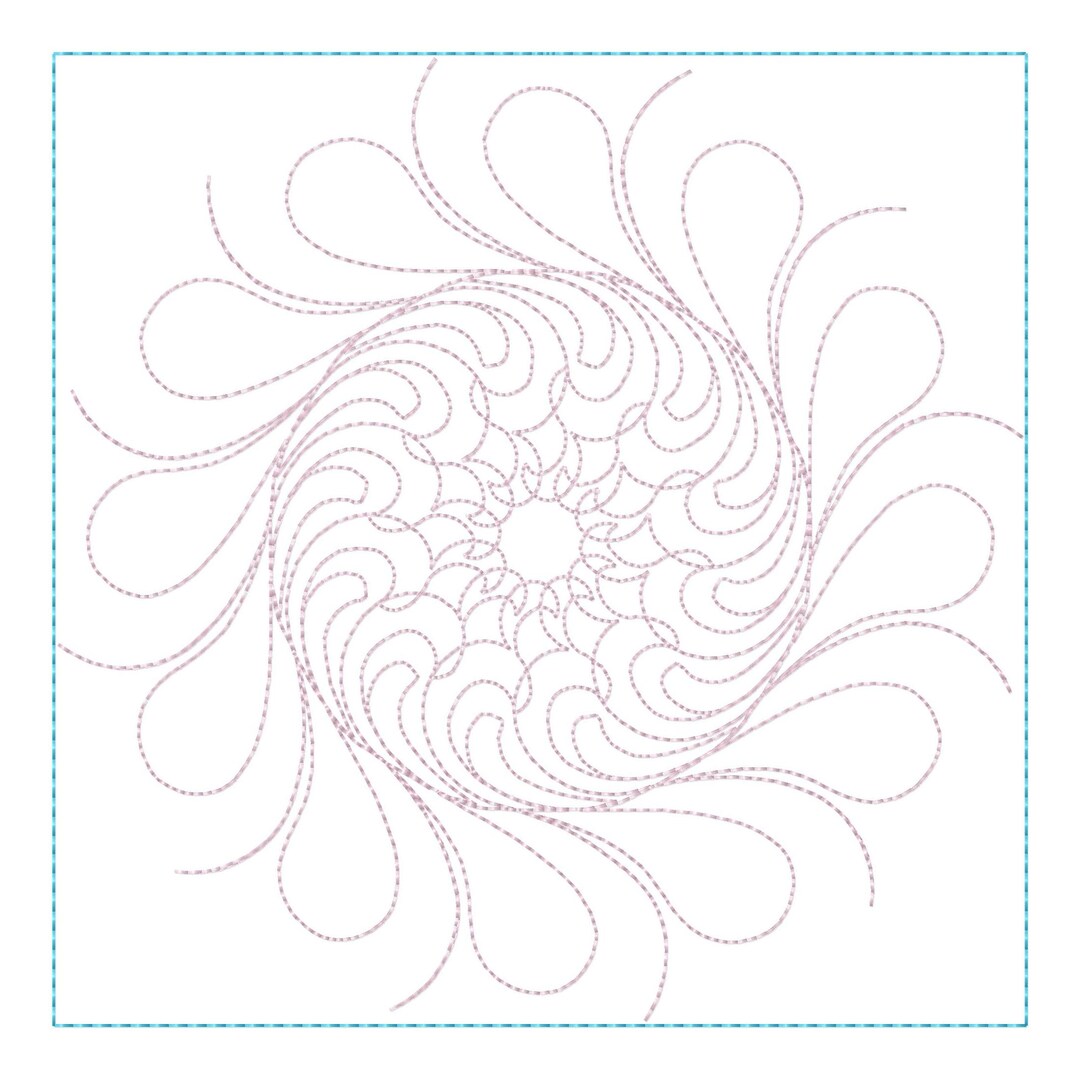 Continuous Line Quilt Block Embroidery Design 6 Sizes (5, 6, 7, 8, 9 10 ...