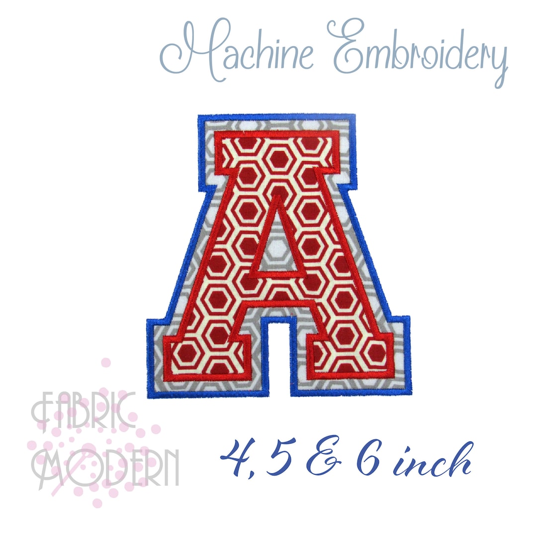 UNIVERSITY COLLEGIATE MONOGRAM Double Applique' Embroidery Font Design ...