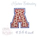 UNIVERSITY COLLEGIATE MONOGRAM Double Applique' Embroidery Font Design ...