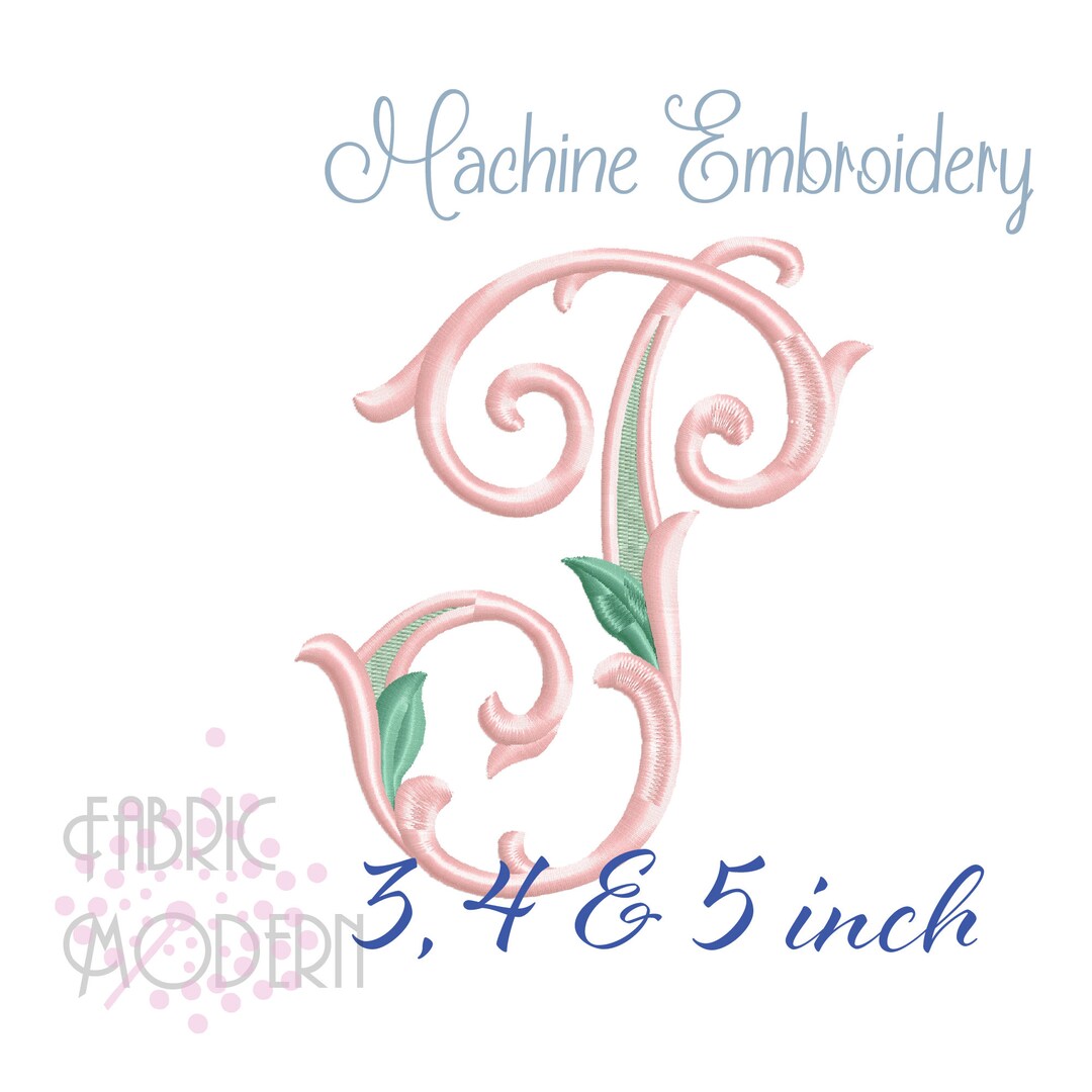 Letter P MONOGRAM Embroidery Design Large Vintage Single #1128-P - Etsy