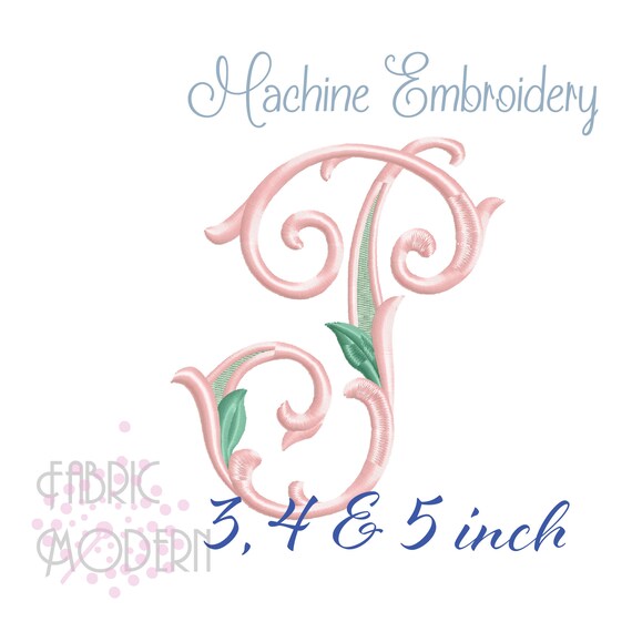 Letter P MONOGRAM Embroidery Design Large Vintage Single | Etsy