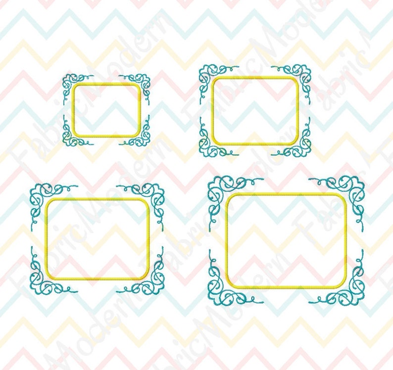 MONOGRAM FRAME APPLIQUE Monogram Border Rectangle Vintage - Etsy