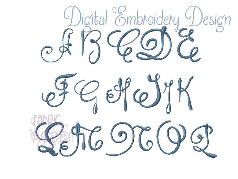 Flair Monogram Embroidery Font Alphabet Whimsical Single | Etsy