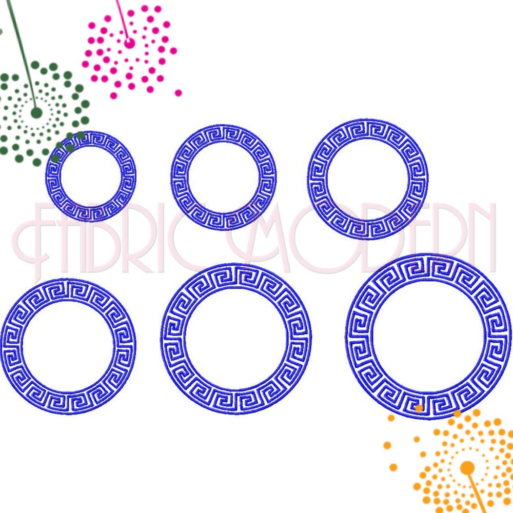 GREEK KEY Monogram FRAME Embroidery Design 3 Inch to 5.5 Inch - Etsy