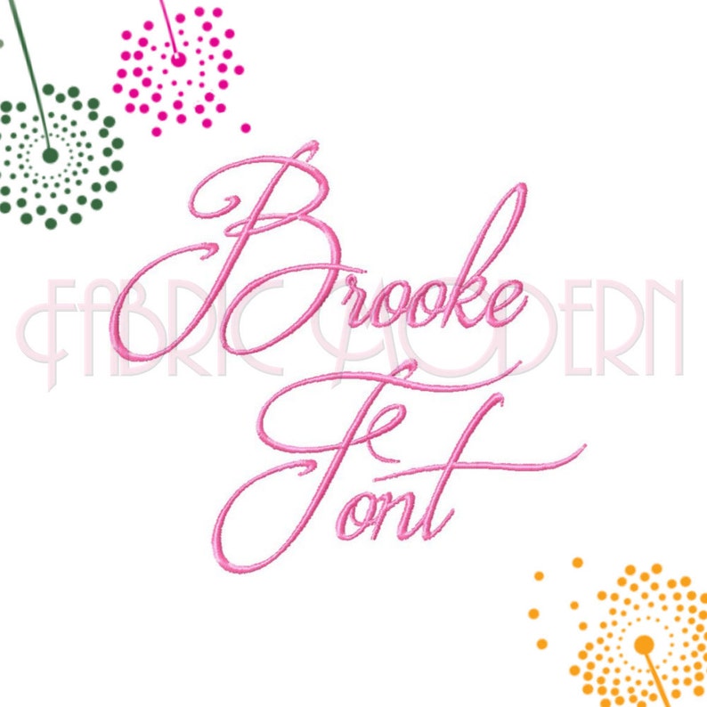 Brooke Embroidery Font Design Handwriting Font Script Font Calligraphy ...