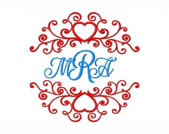 SPLIT MONOGRAM FRAME Machine Embroidery Design Multiple Sizes - Etsy