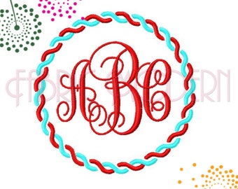 Machine Embroidery Design Rope Circle Border in Multiple Sizes | Etsy