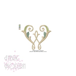 Letter W MONOGRAM Embroidery Design Large Vintage Single #1128-W - Etsy