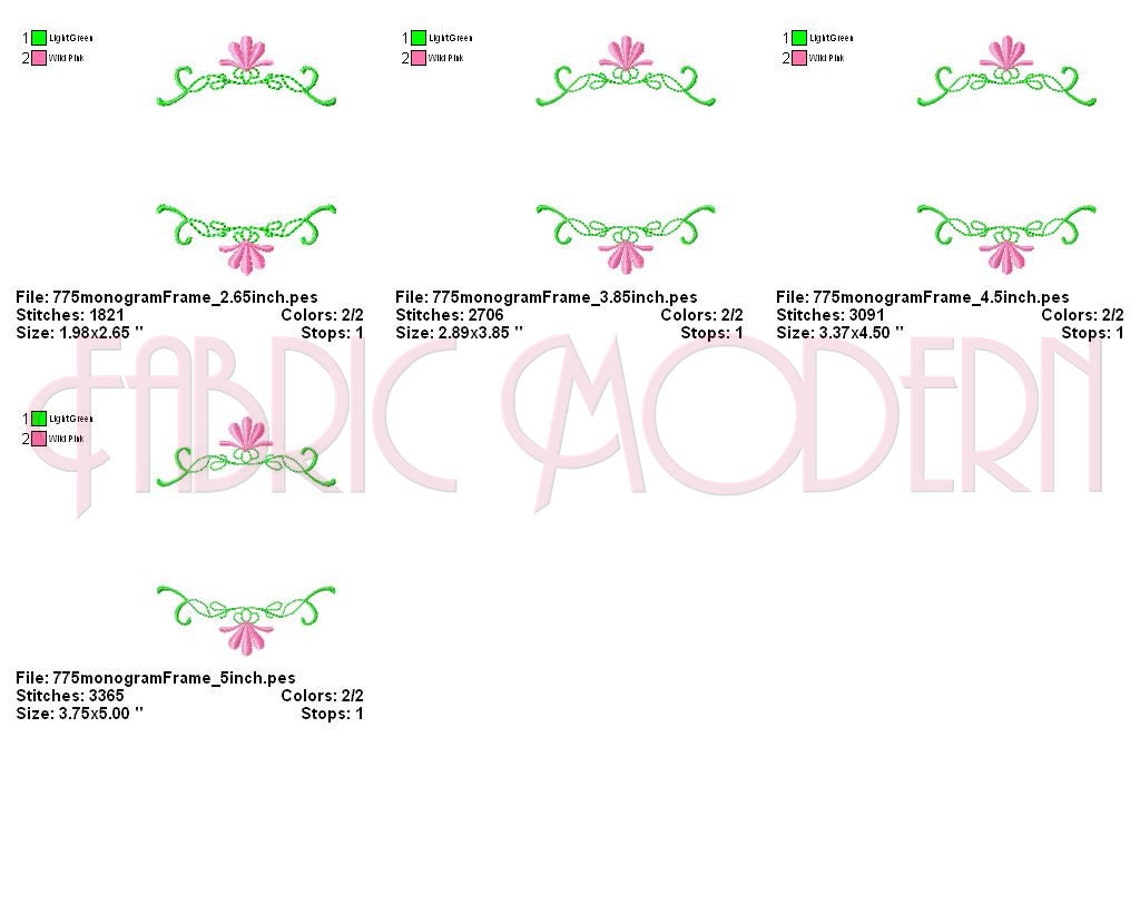 DELICATE MONOGRAM FRAME Machine Embroidery Design Monogram - Etsy