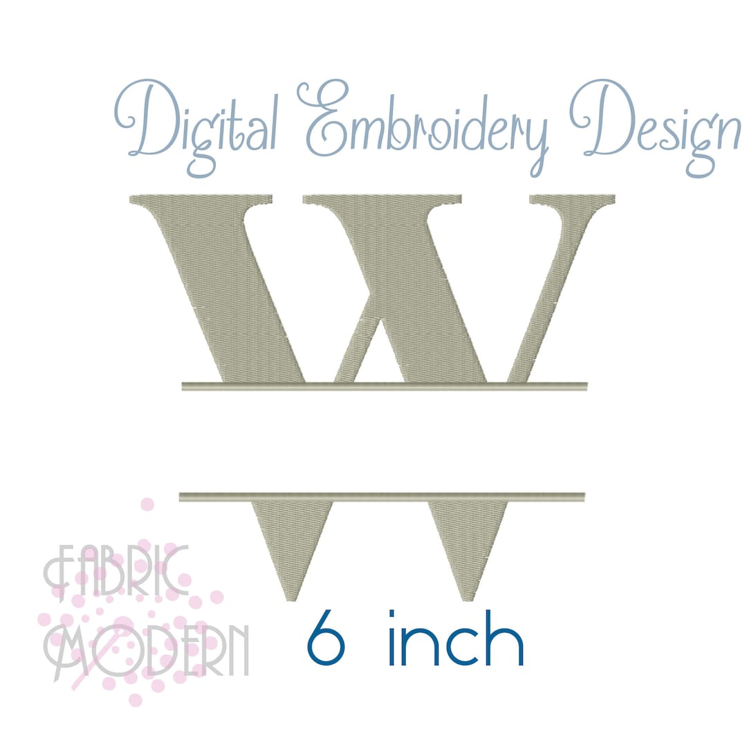 Times SPLIT MONOGRAM Embroidery Font Design 6 Inch #1118-6 - Etsy