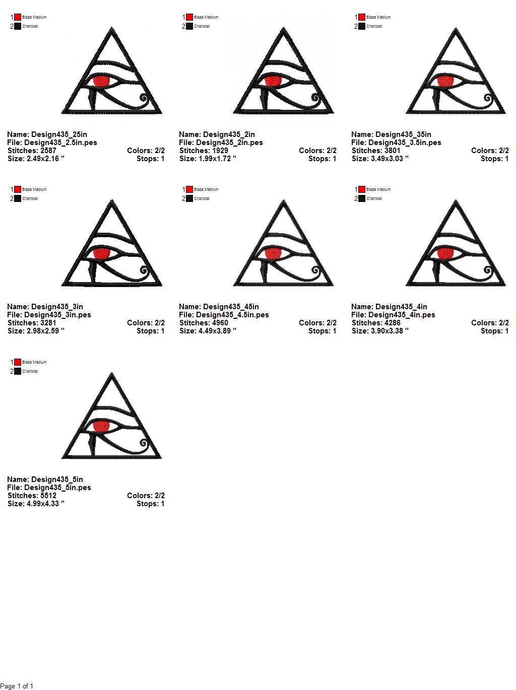 EYE OF HORUS Machine Embroidery Design Egyptian Design Triangle Design ...