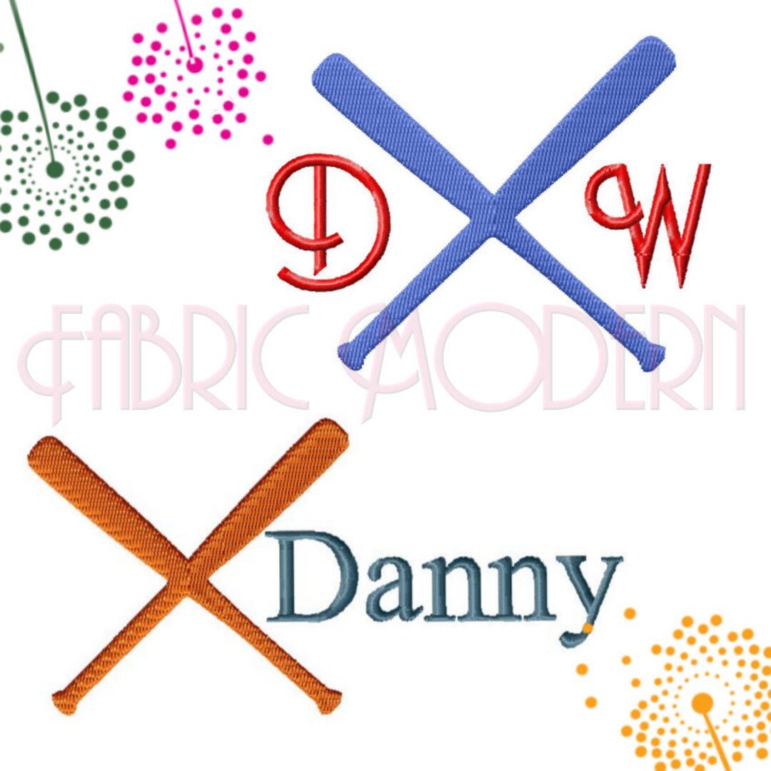 BASEBALL BAT Design Machine Embroidery Design Applique' Sports Name ...