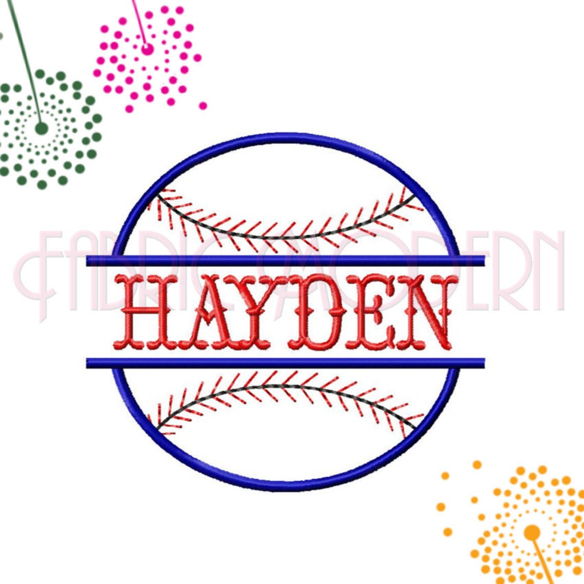 BASEBALL MONOGRAM FRAME Machine Embroidery Design - Etsy