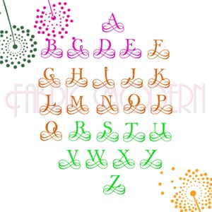 VINE SWASH MONOGRAM Embroidery Font Design Great Single Letter Monogram ...