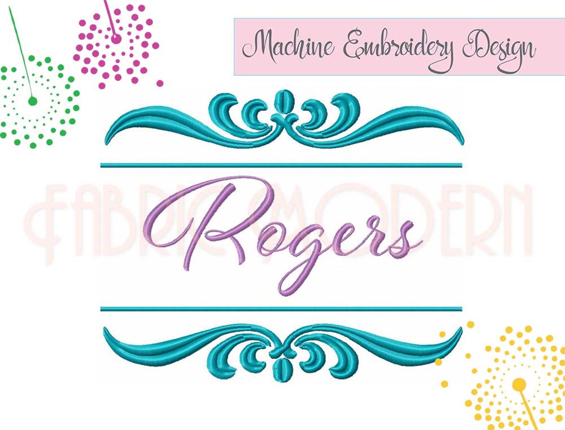 Split Frame Monogram or Name Border Machine Embroidery Design - Etsy