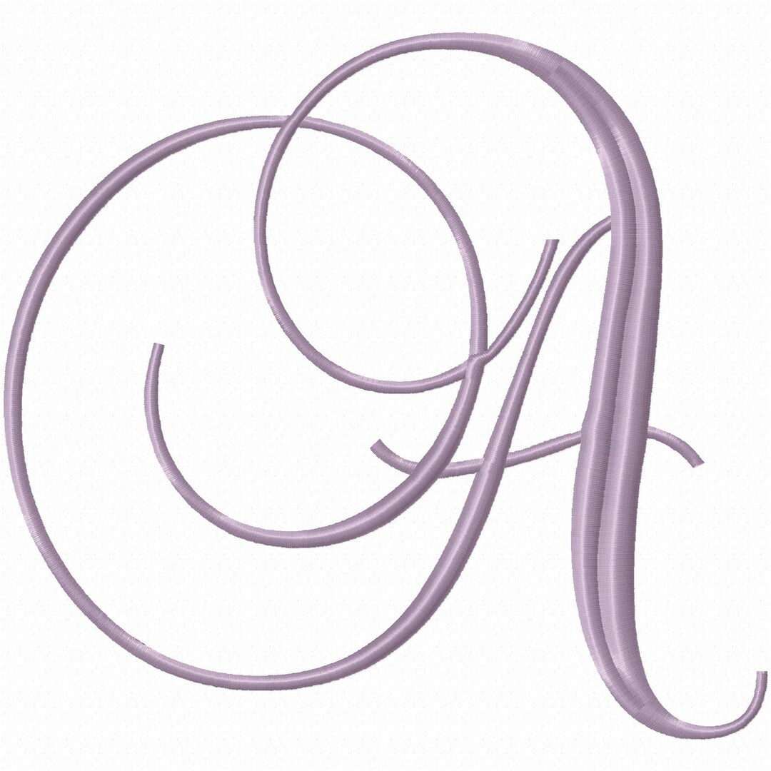 6 Inch FANCY SCRIPT MONOGRAM Font Embroidery Design Bx Included ...