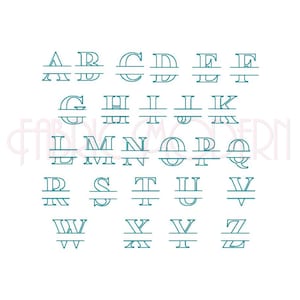 SPLIT Applique' Font MONOGRAM Embroidery Font Design Split Applique ...