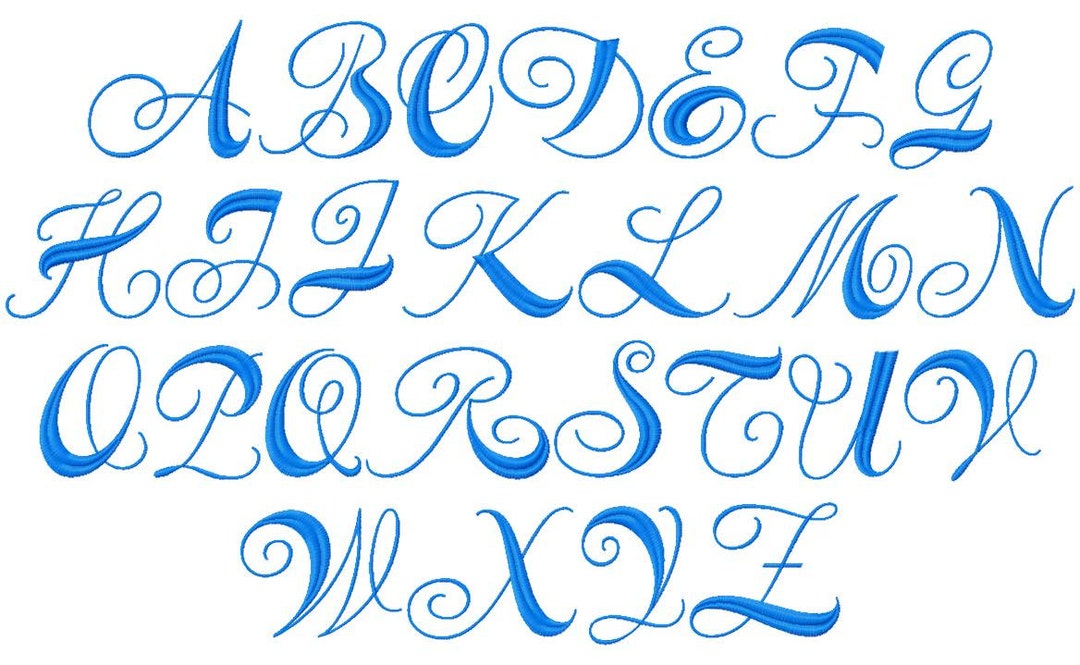 Embroidery Monogram Font Design Fancy Monogram Fonts Set in Three Sizes ...