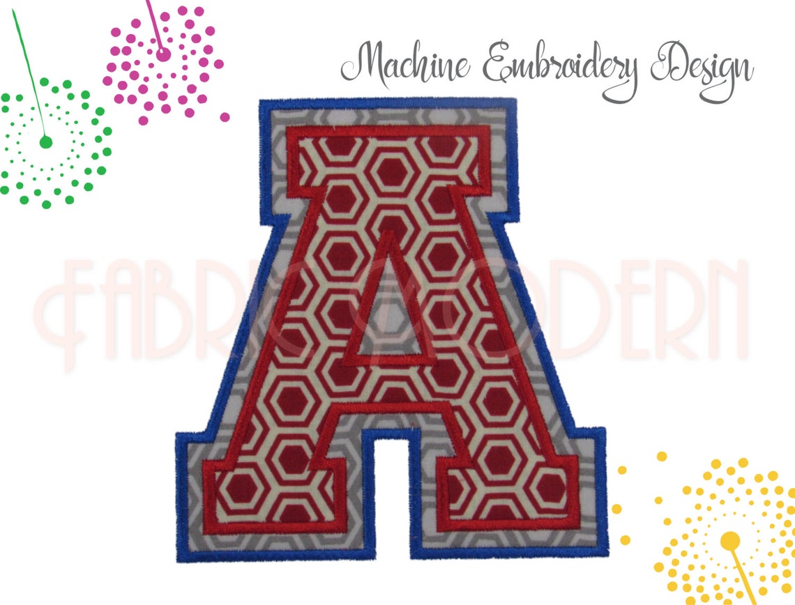 UNIVERSITY COLLEGIATE MONOGRAM Double Applique' Embroidery - Etsy