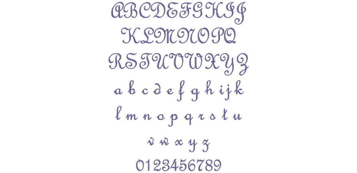 FRENCH SCRIPT Embroidery Font Design 2 Inch Upper and Lower Case and ...