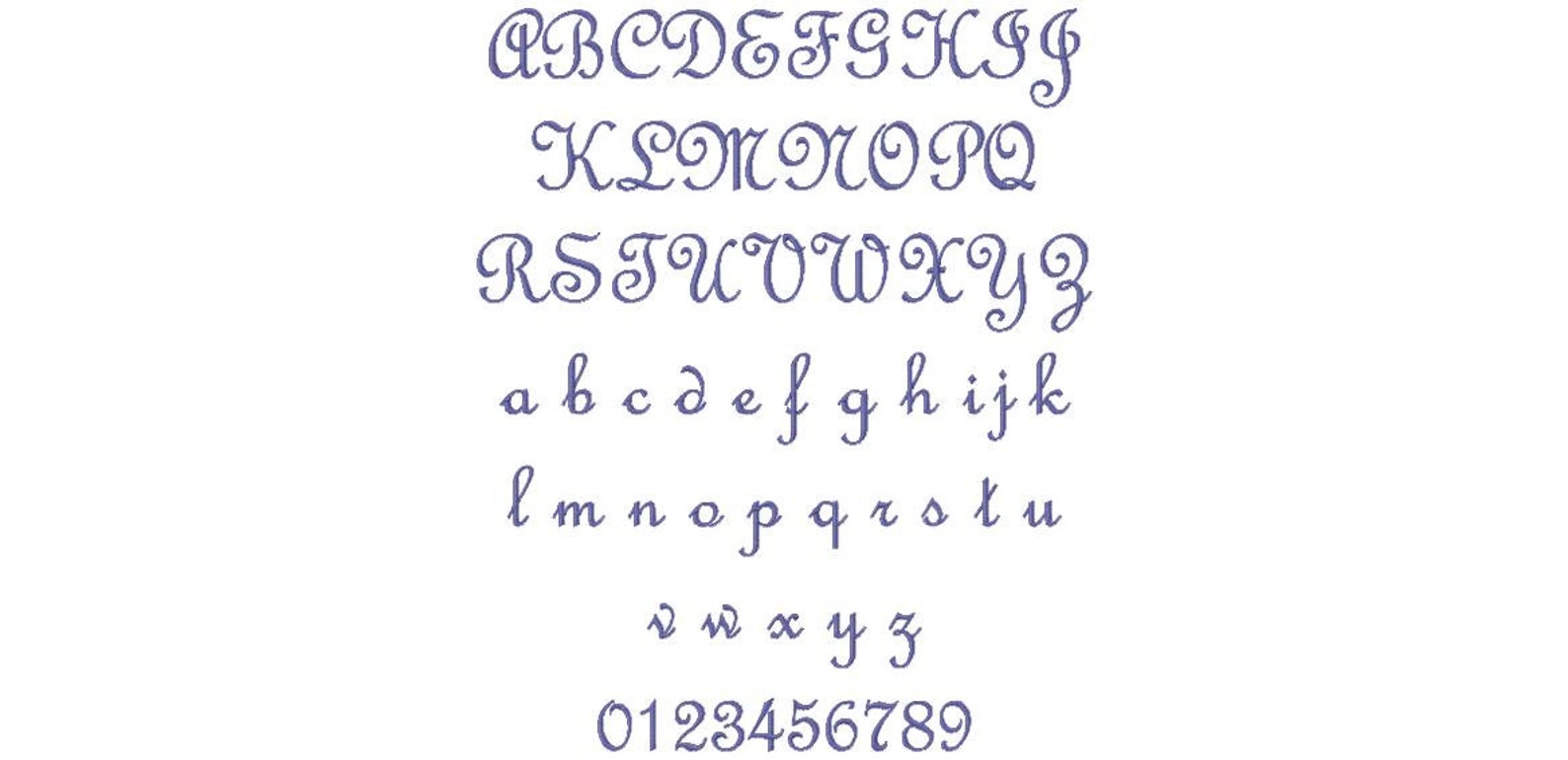 FRENCH SCRIPT Embroidery Font Design 2 Inch Upper and Lower Case and ...